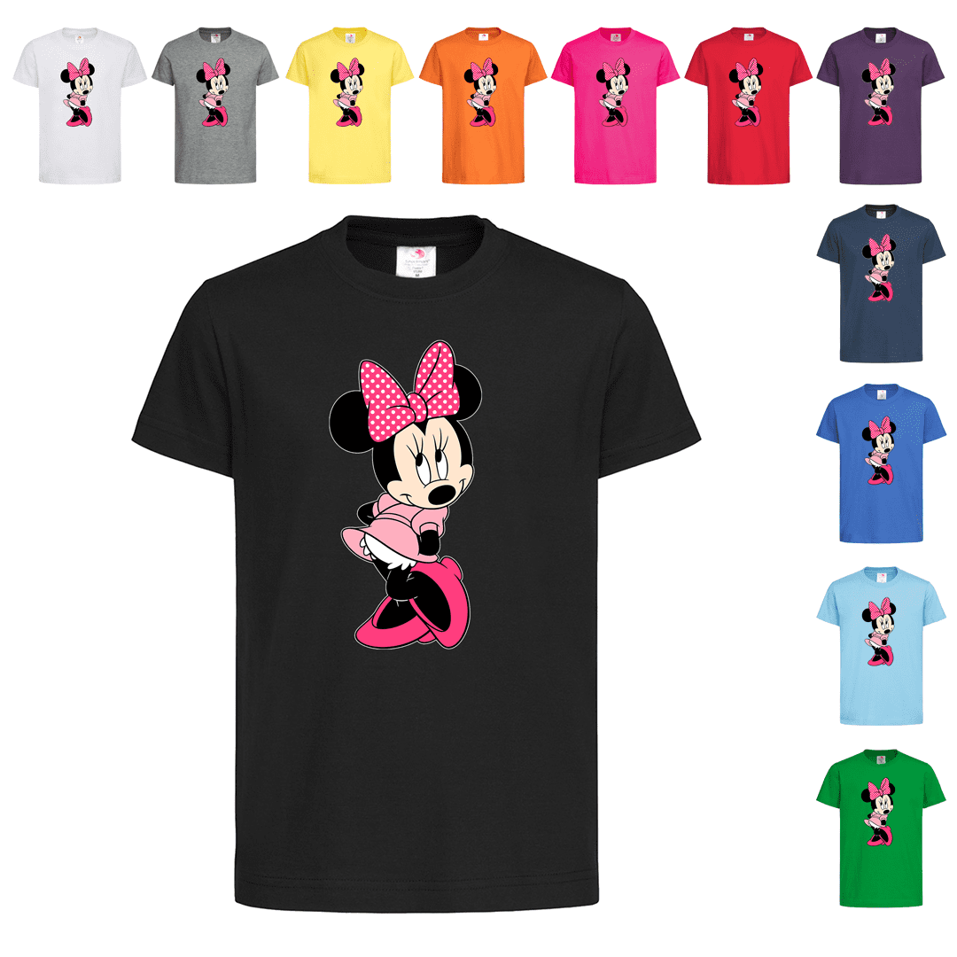 Disney Minnie Mouse with pink bow Shirt, Unisex Short Sleeve T-shirt ...