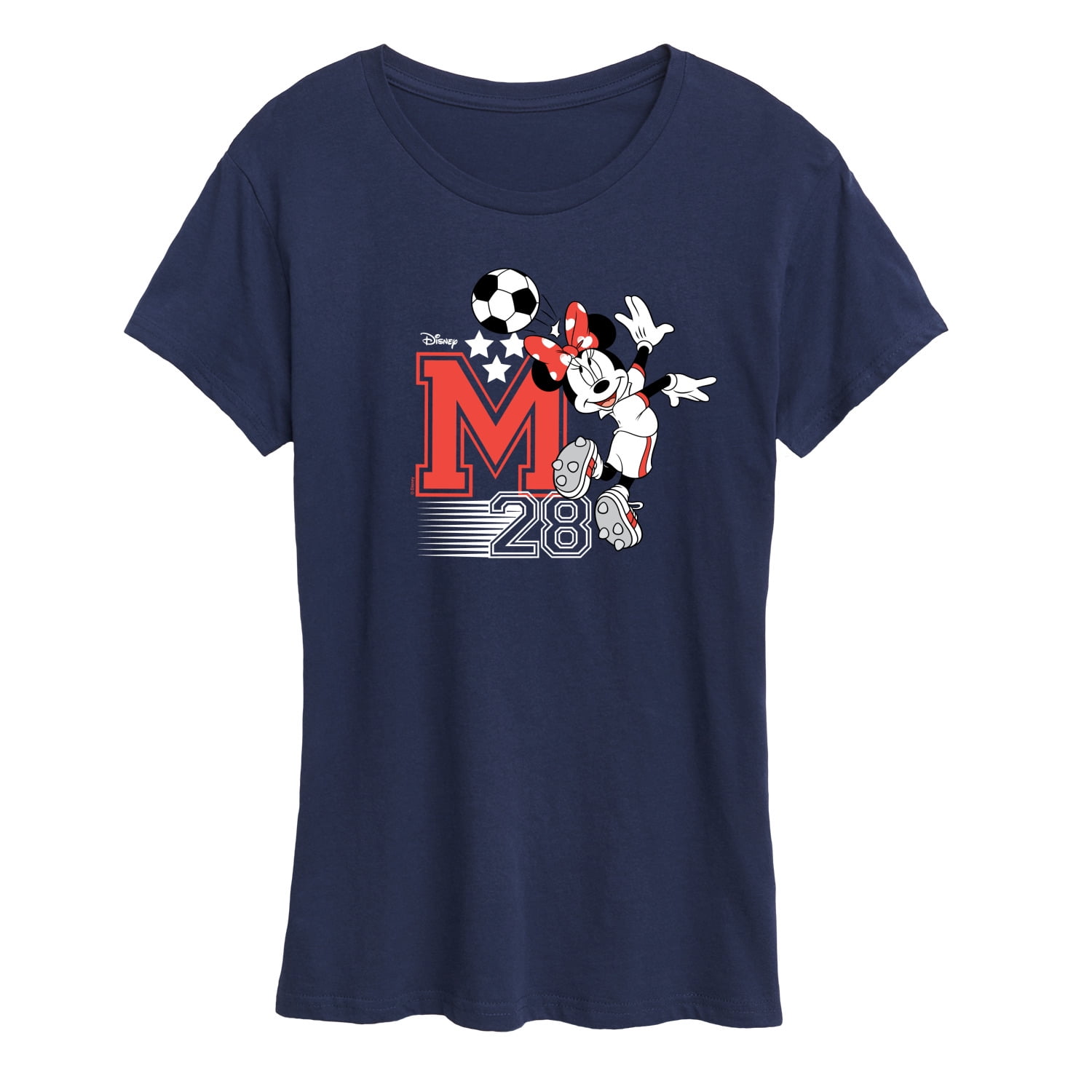 Disney - Minnie Soccer 28 - Women's Short Sleeve Graphic T-Shirt ...
