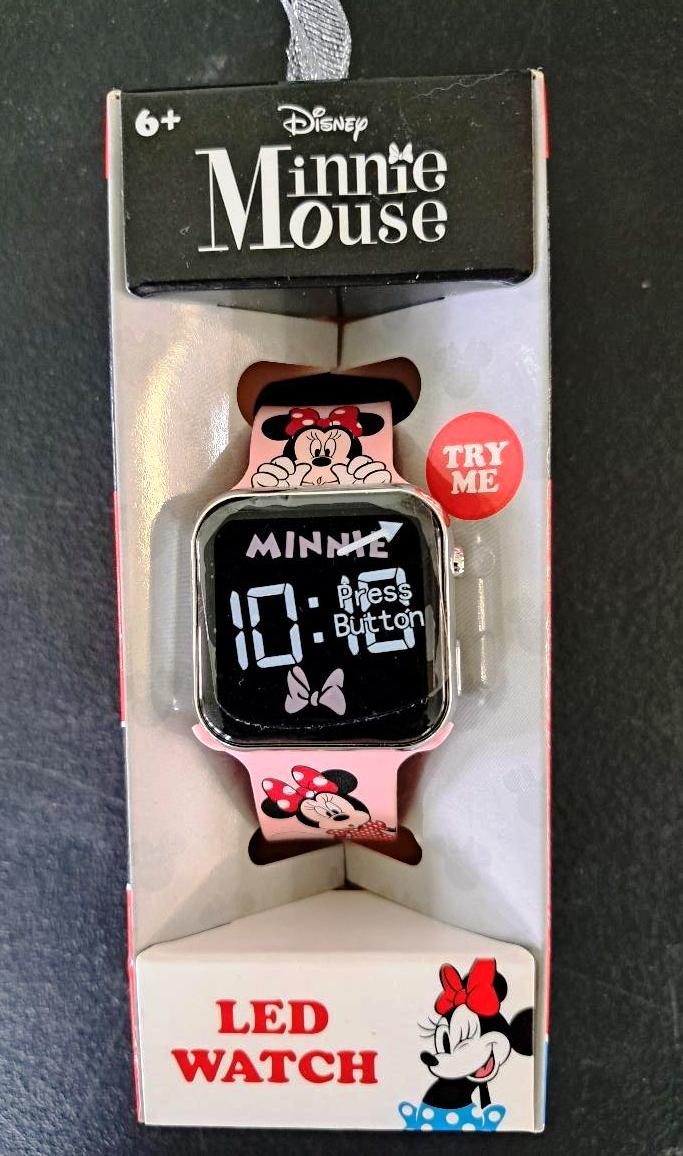 Disney Minnie Square LED Watch with Silicone Strap Pink and (MN4369WM ...