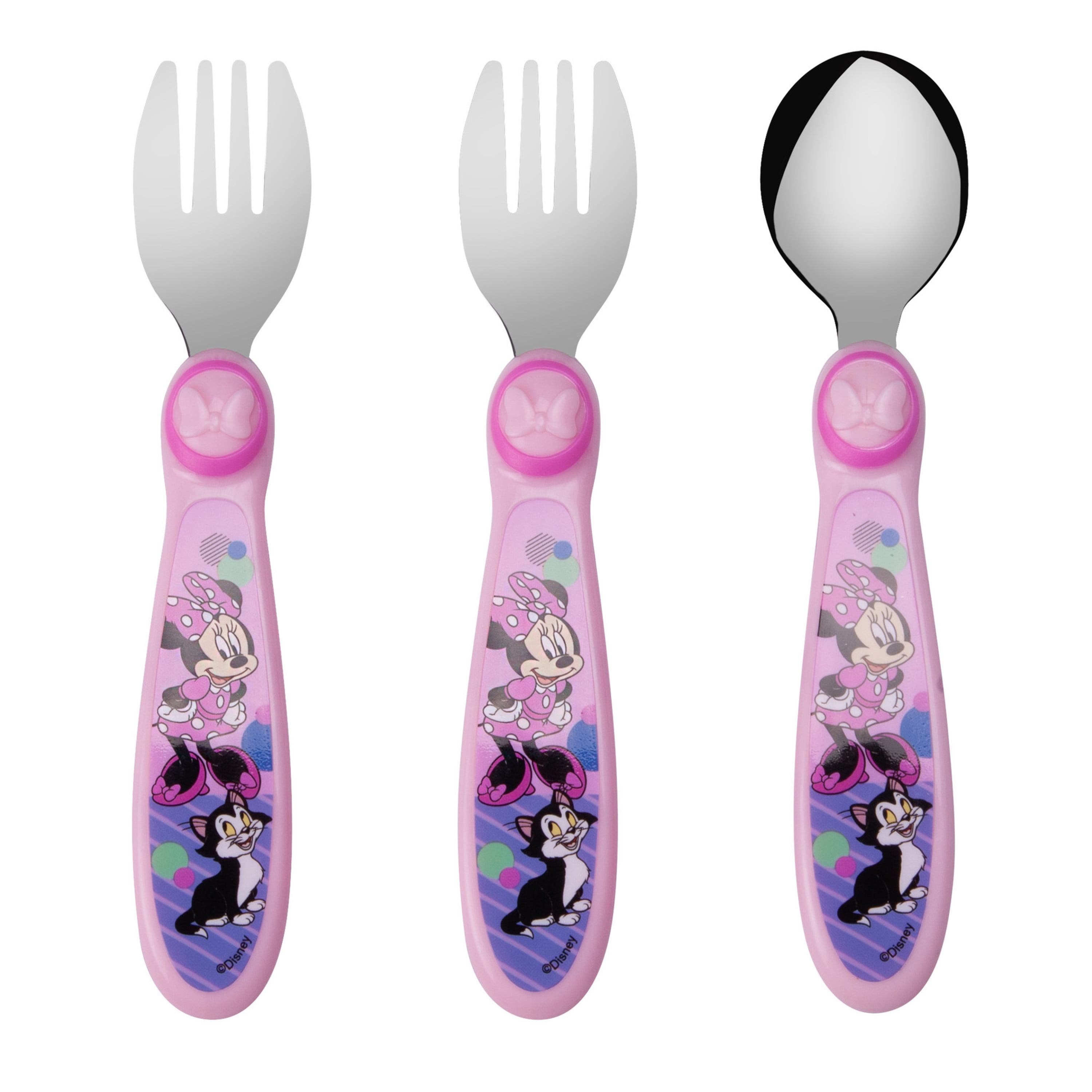 Disney Minnie Toddler Forks and Spoon Set - Handles - Walmart.com
