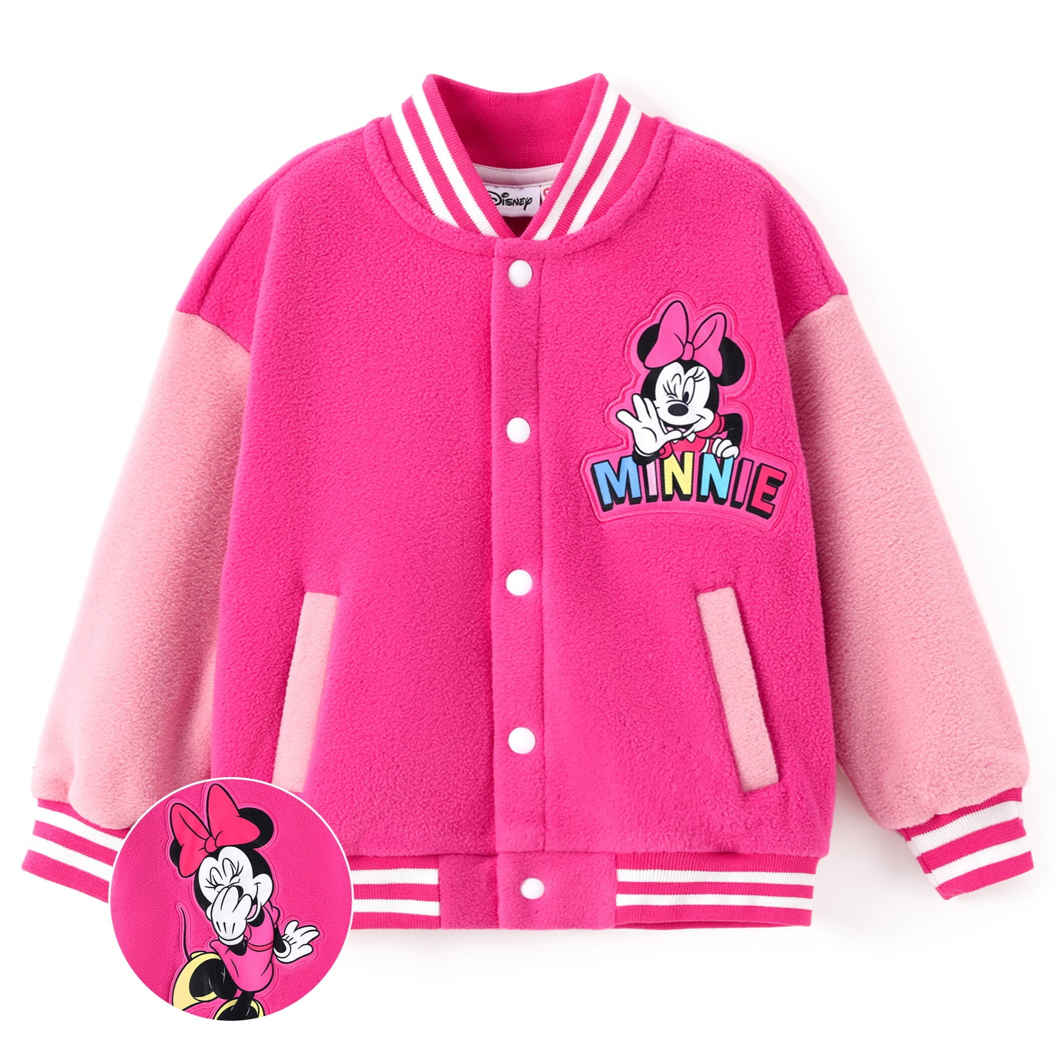 Disney Minnie Toddler Girls Fleece Bomber Jackets Graphic Winter Plush ...
