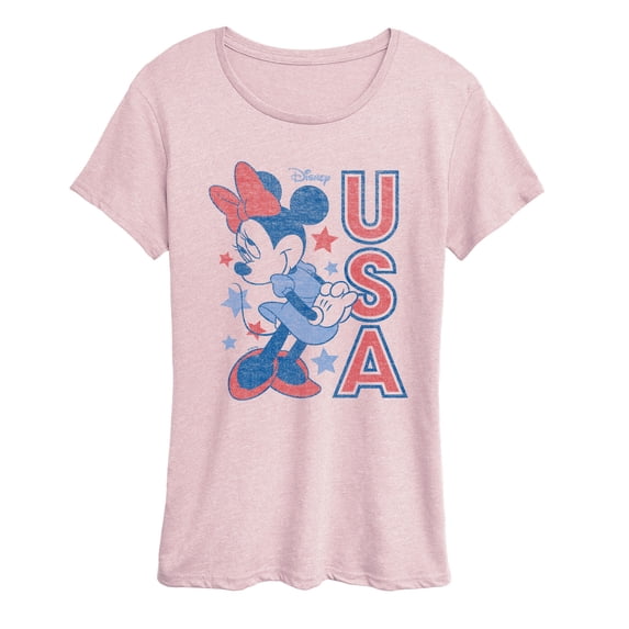 Disney - Minnie USA - Women's Short Sleeve Graphic T-Shirt - Walmart.com
