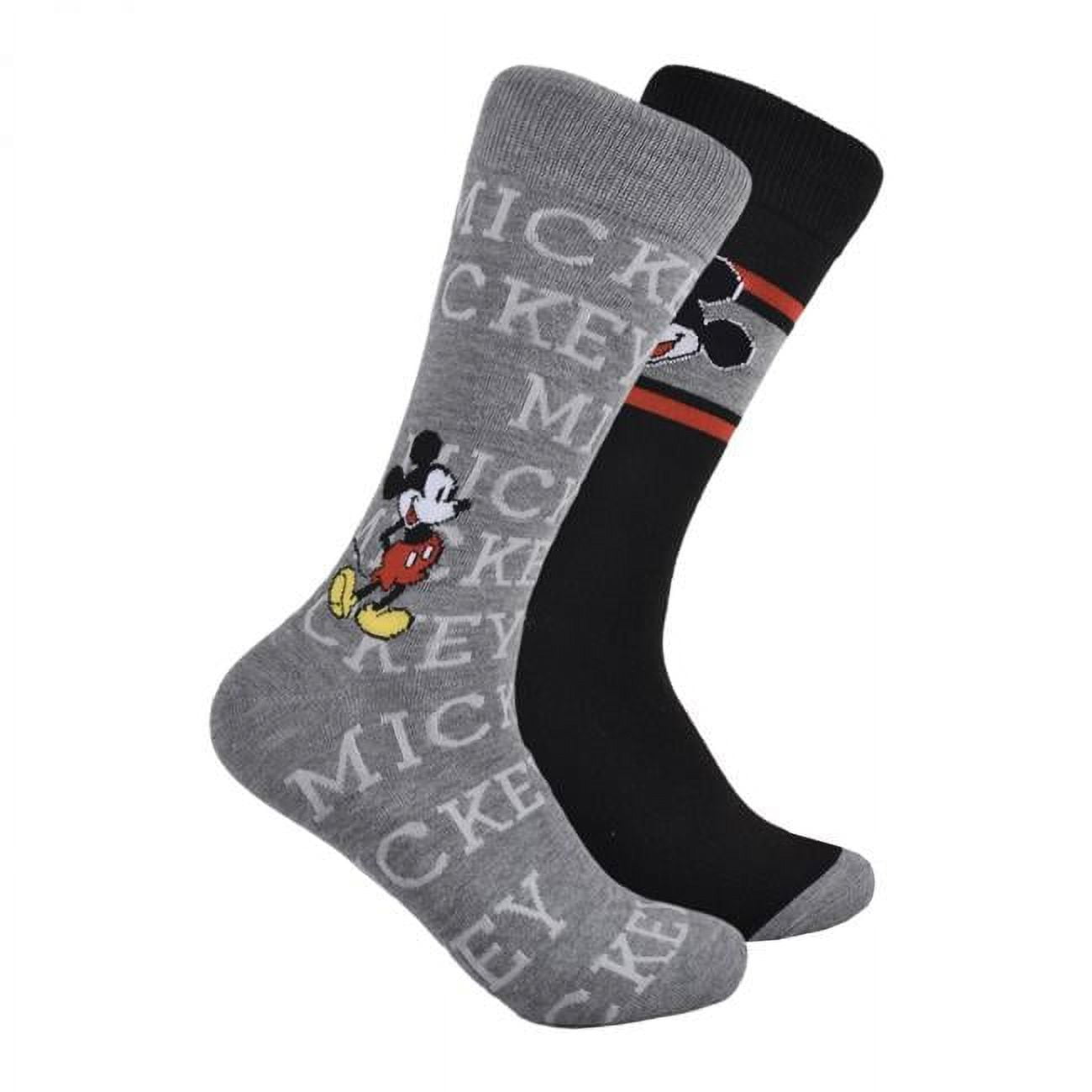 Disney Mismatched Crew Socks, Black & Grey - Pack of 2 - Walmart.com