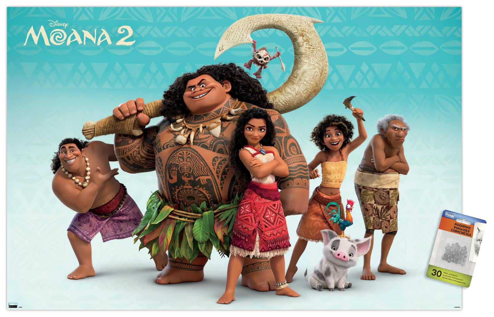 Disney Moana 2 - Group Wall Poster with Pushpins, 22.375" x 34 ...