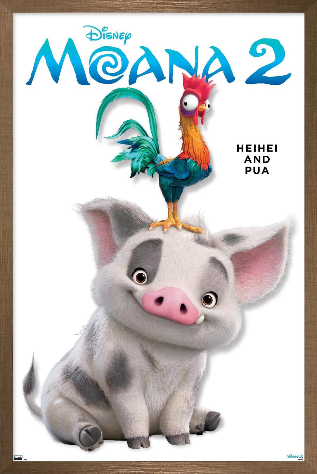 Disney Moana 2 - Heihei and Pua Feature Series Wall Poster, 22.375" x 34" Framed - Walmart.com