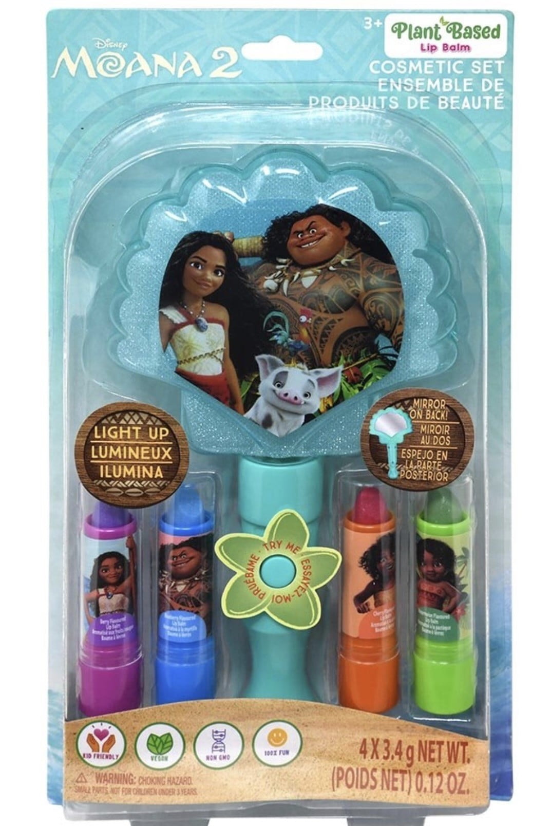 Disney Moana 2 Light Up Mirror with Flavorful Lip Balms - Walmart.com