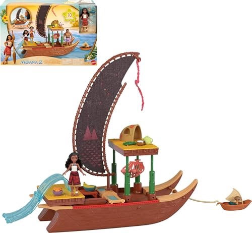 Moana Adventure Canoe Playset, Disney Moana 2 Toys, Includes Doll ...
