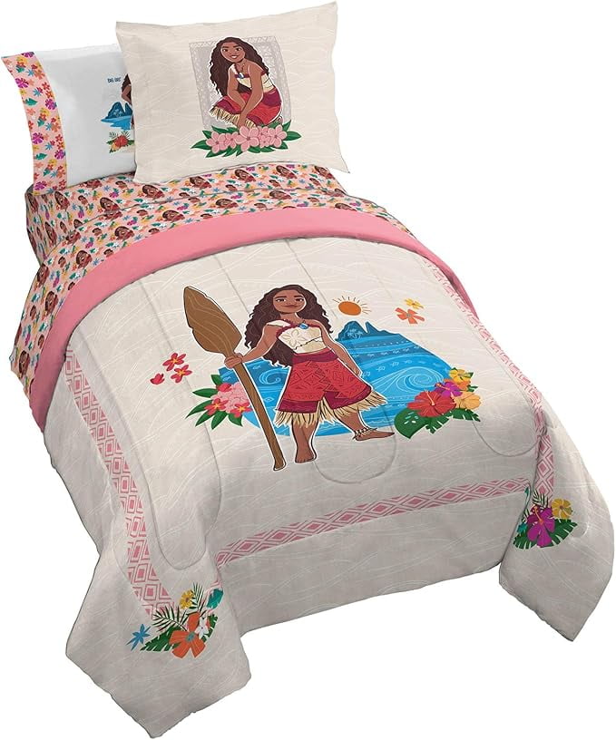 Disney Moana Back Together 7 Piece Full Size Kids Bed Set with Shams ...