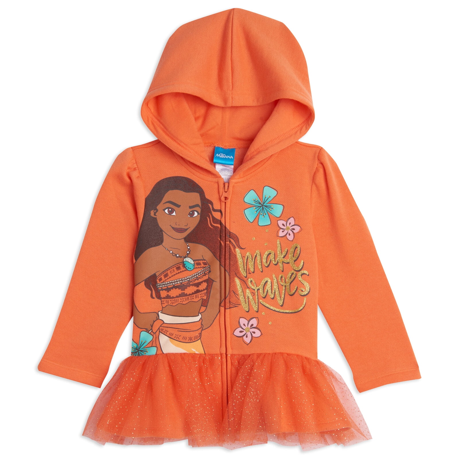 Disney Moana Big Girls Zip Up Hoodie Sweater for Infants to Big Kids ...