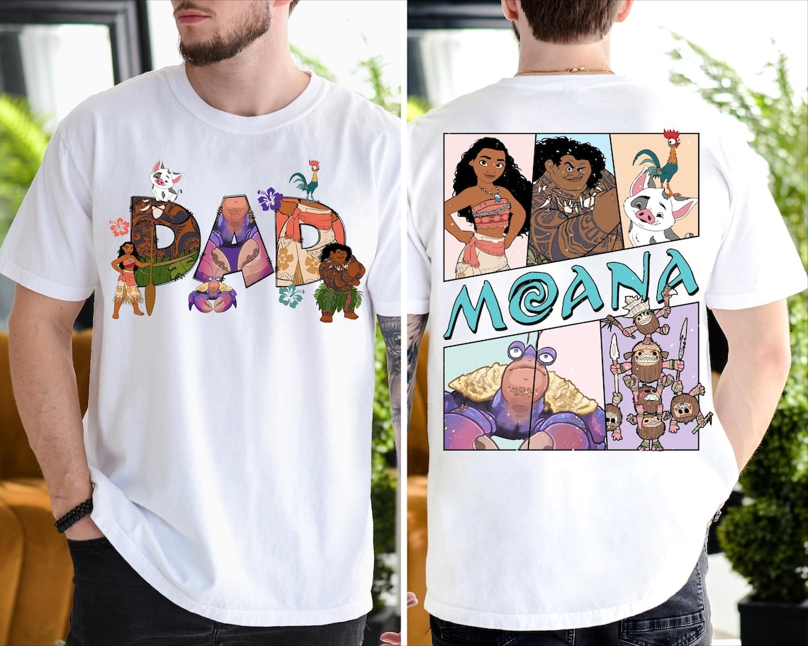 Disney Moana Dad Shirt, Princess Moana Maui T-shirt, Hei Hei and Pua ...