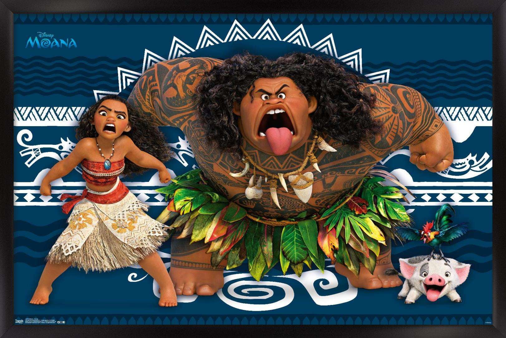 Disney Moana - Faces Wall Poster, 14.725" x 22.375", Framed - Walmart.com