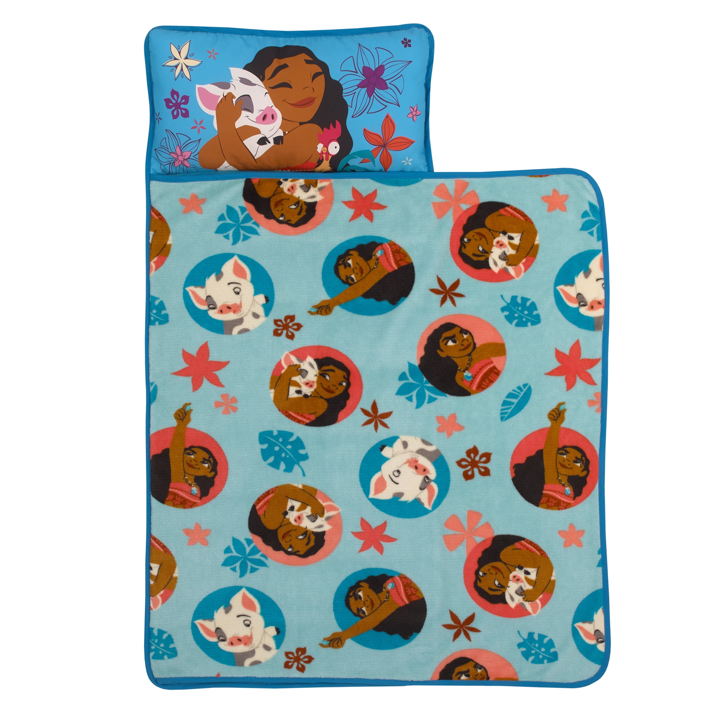 Disney Moana Preschool Nap Mat with Pillow, Free as the Ocean Aqua ...