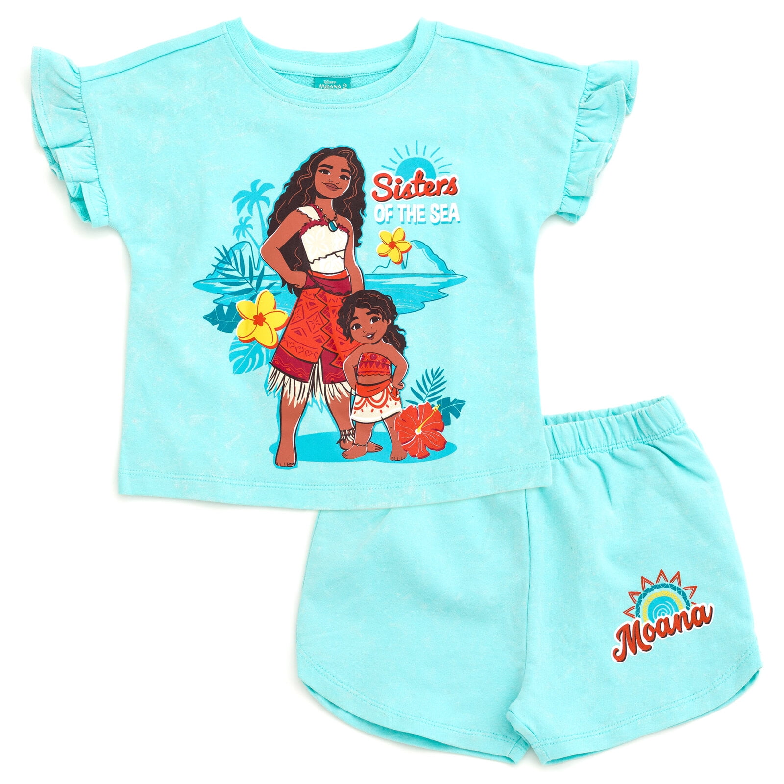 Disney Moana French Terry T-Shirt and Shorts Outfit Set Toddler to Big ...