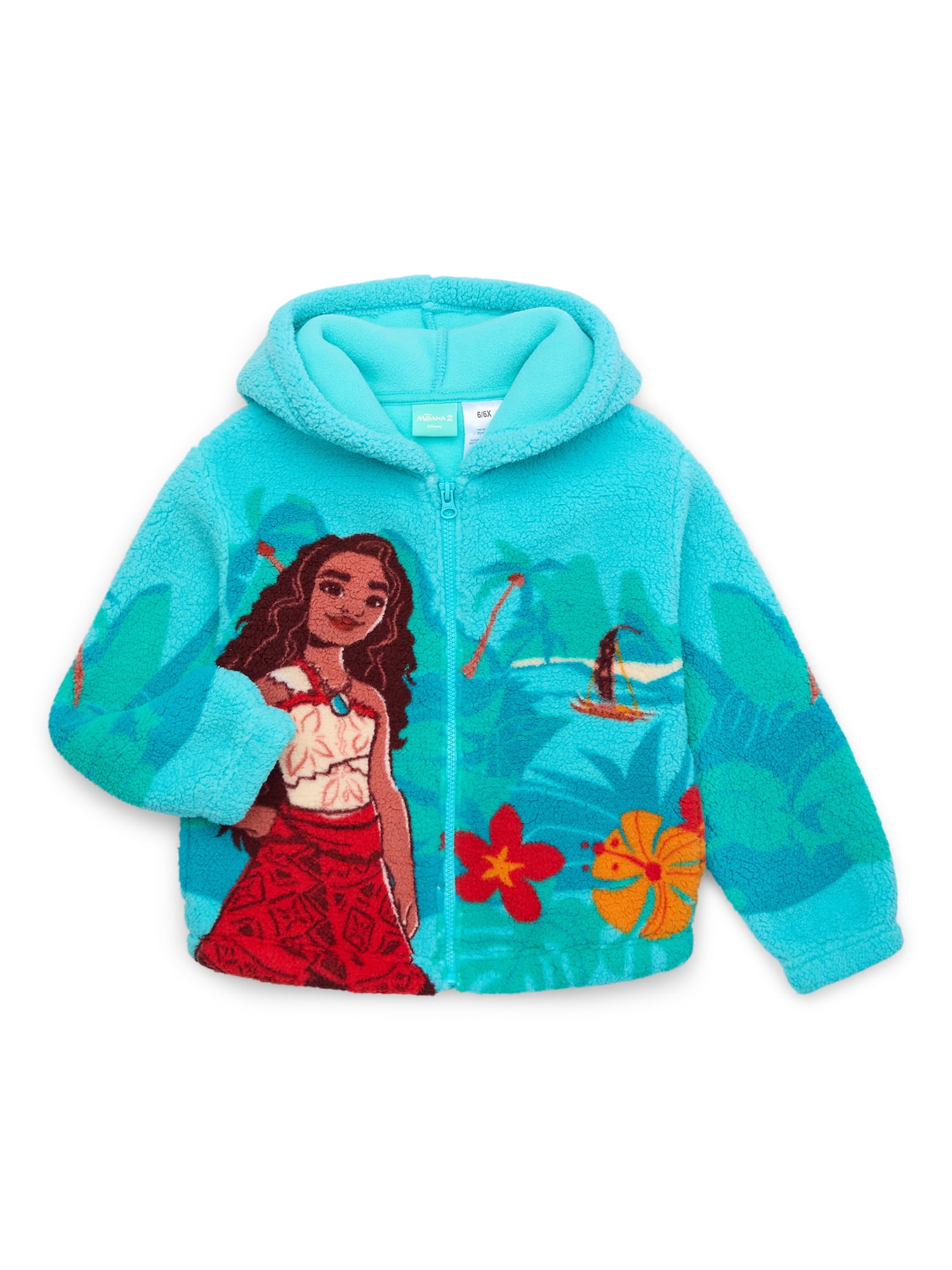 Disney Moana Girls Plush Jacket - Walmart.com