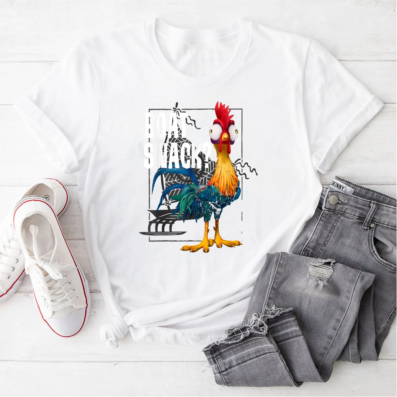 Disney Moana Hei Hei Boat Snack Vintage Style Poster T-Shirt - Walmart.com