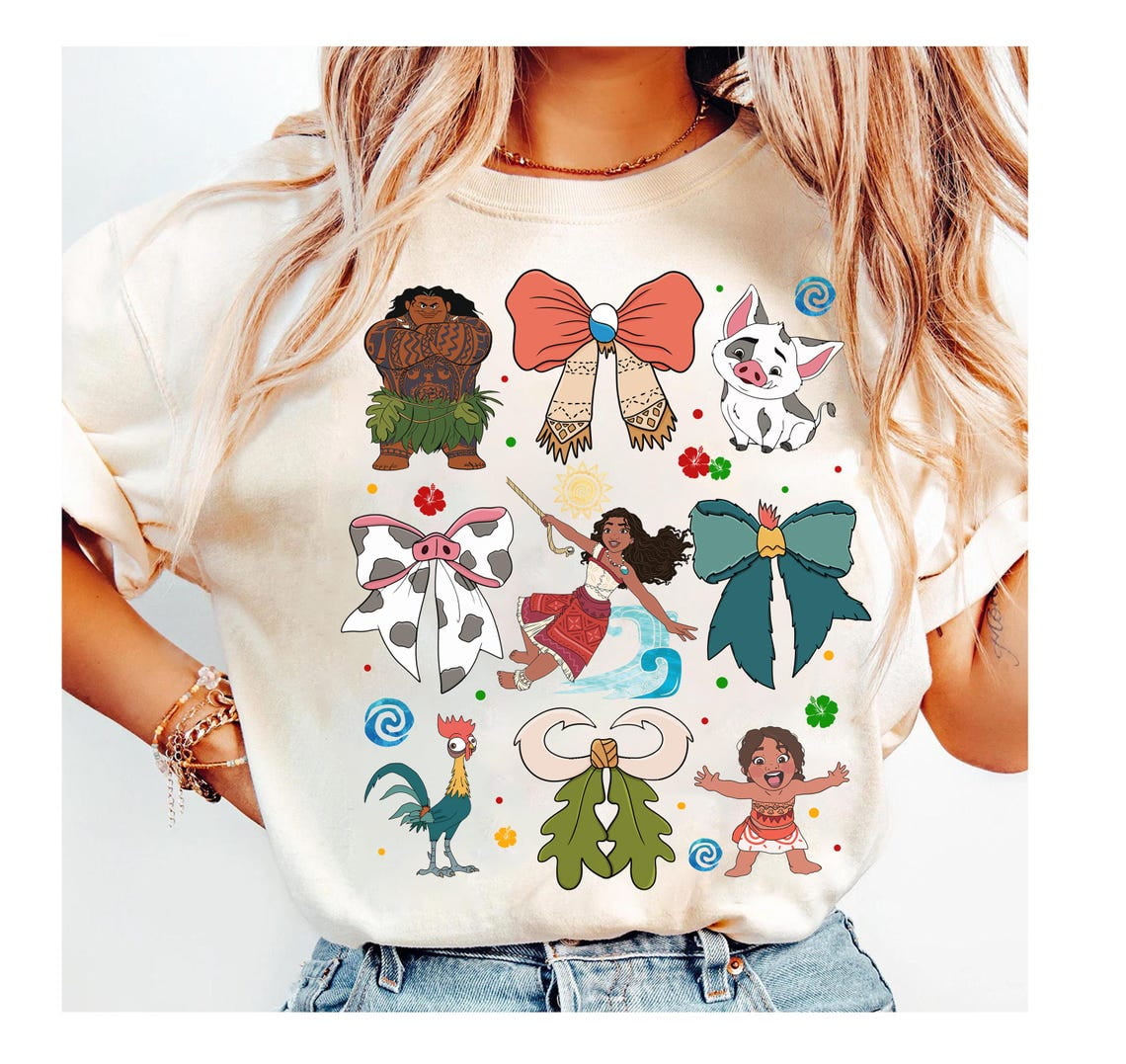 Disney Moana Hei Hei Rooster and Pua Coquette Bows Shirt, Disney Moana ...