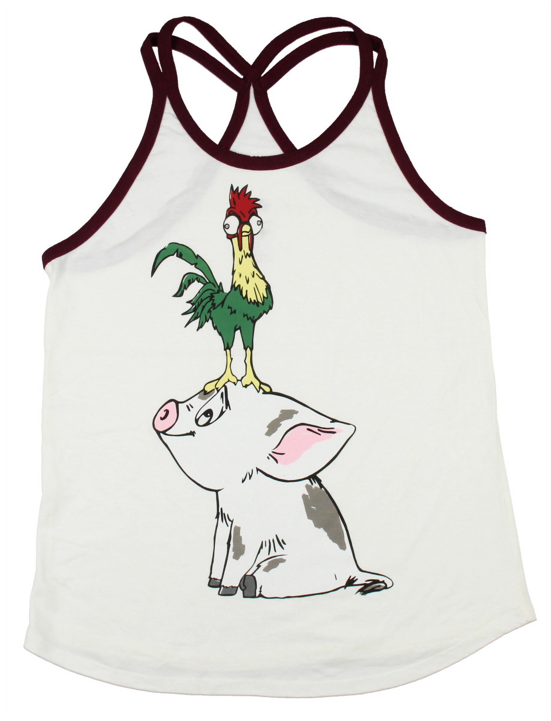 Disney Moana Junior's Hei Hei With Pua Pig Strappy Racerback Tank Top ...