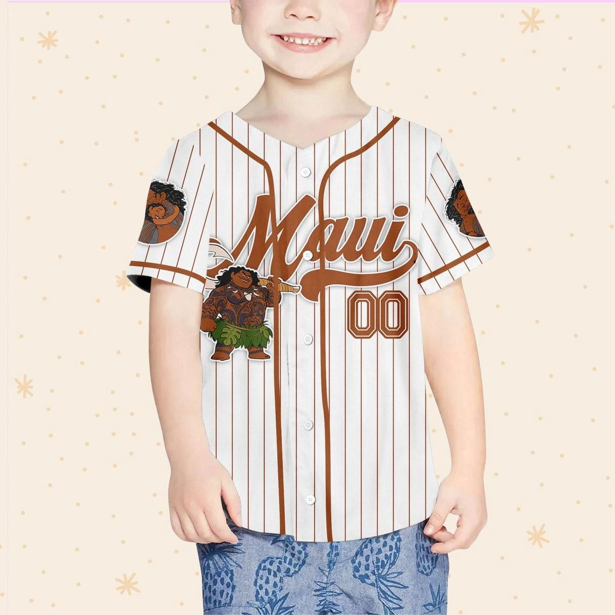 Disney Moana Maui Demi God Simple Stripe Custom Name Baseball Jersey ...