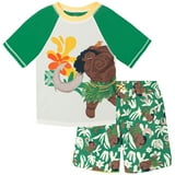 Disney Moana Toddler Boys' Swimwear 2-Piece Rash Guard and Swim Trunks ...