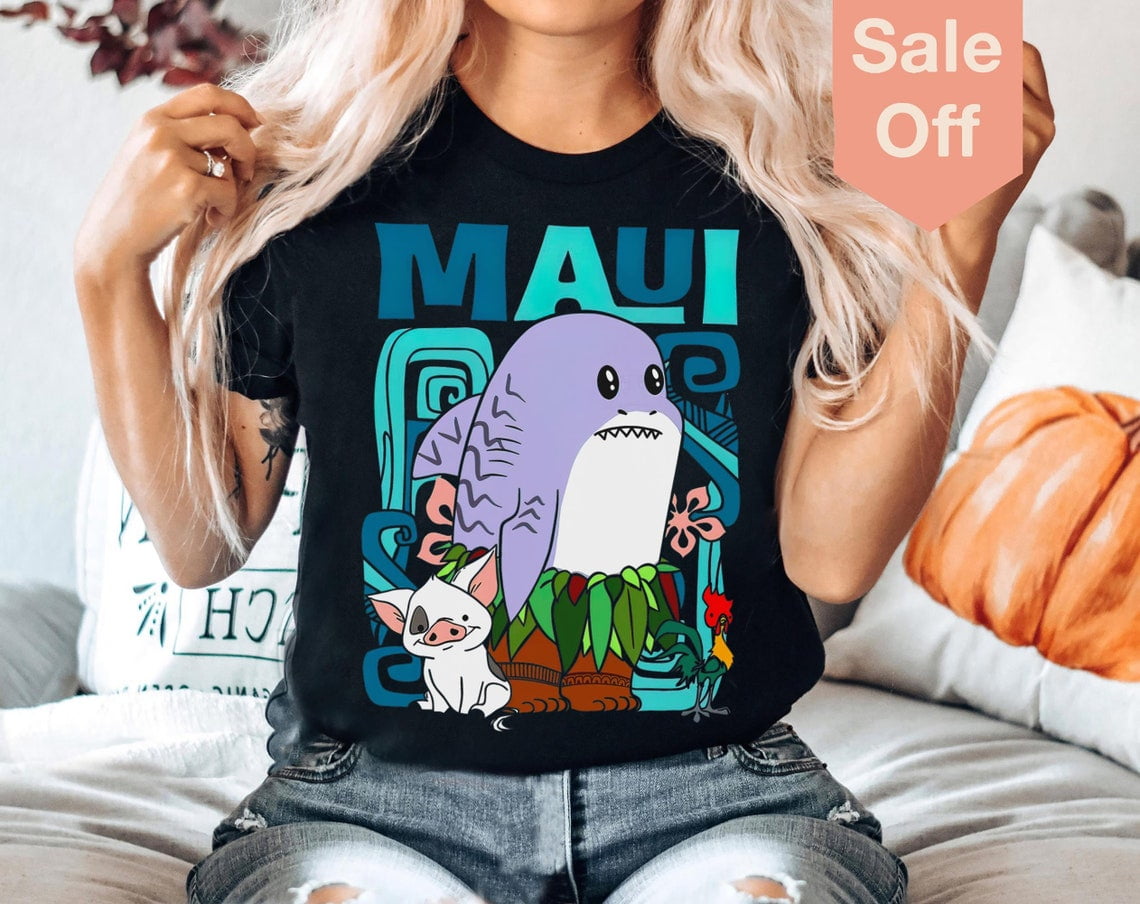 Disney Moana Princess Shirt, Maui Half Shark Hei Hei Pua Pig T-shirt ...
