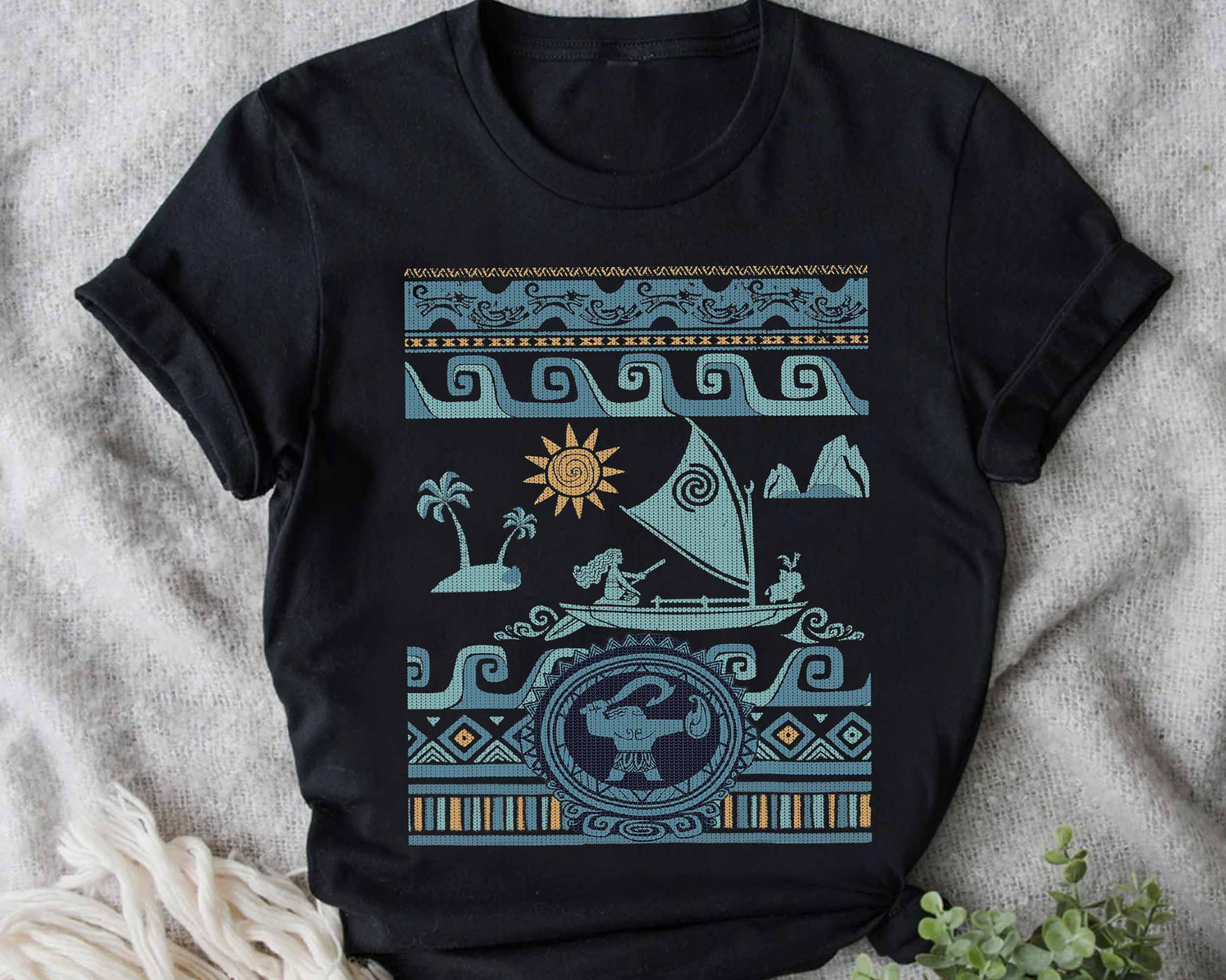 Disney Moana Pua Hei Hei Stitch Pattern Collage Shirt Magic Kingdom ...