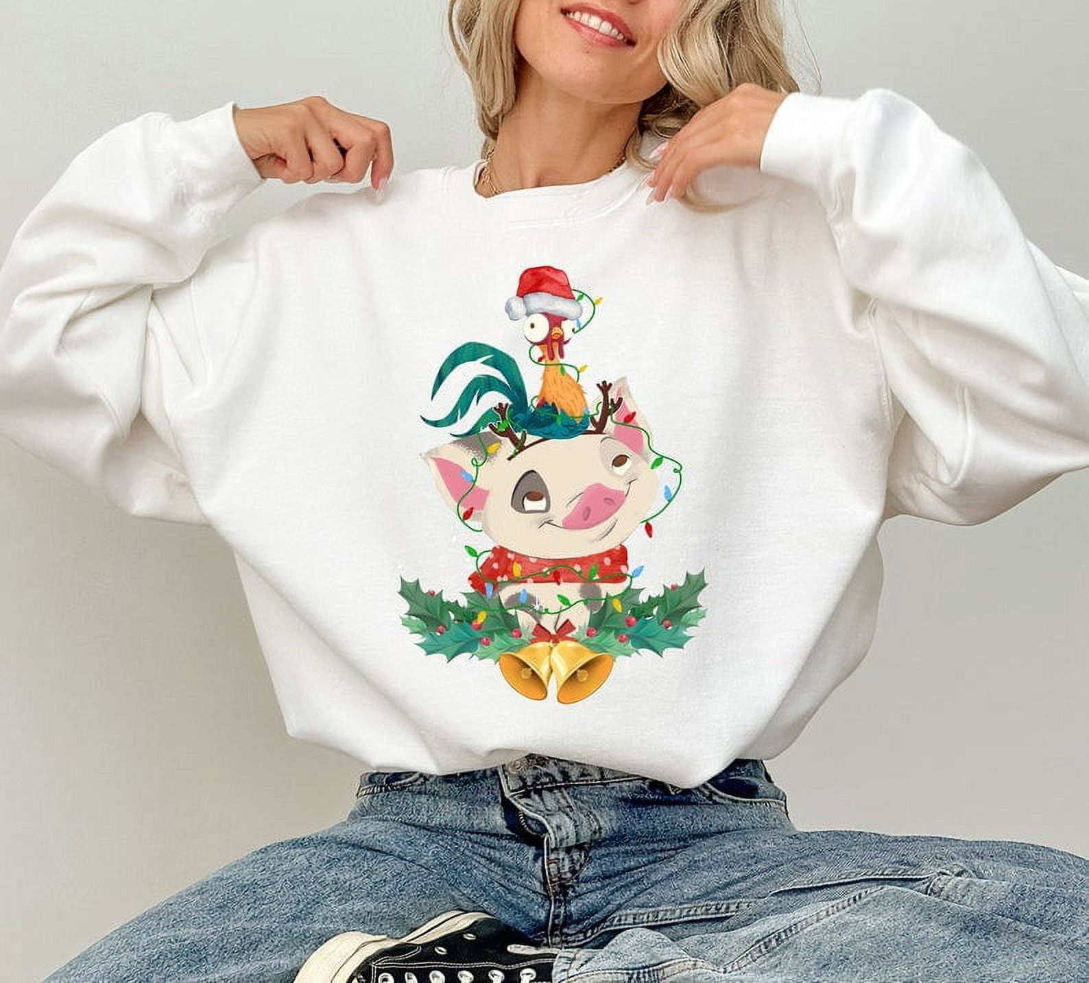 Disney Moana Pua and Hei Hei Christmas Lights T-Shirt ,Disney Christmas ...