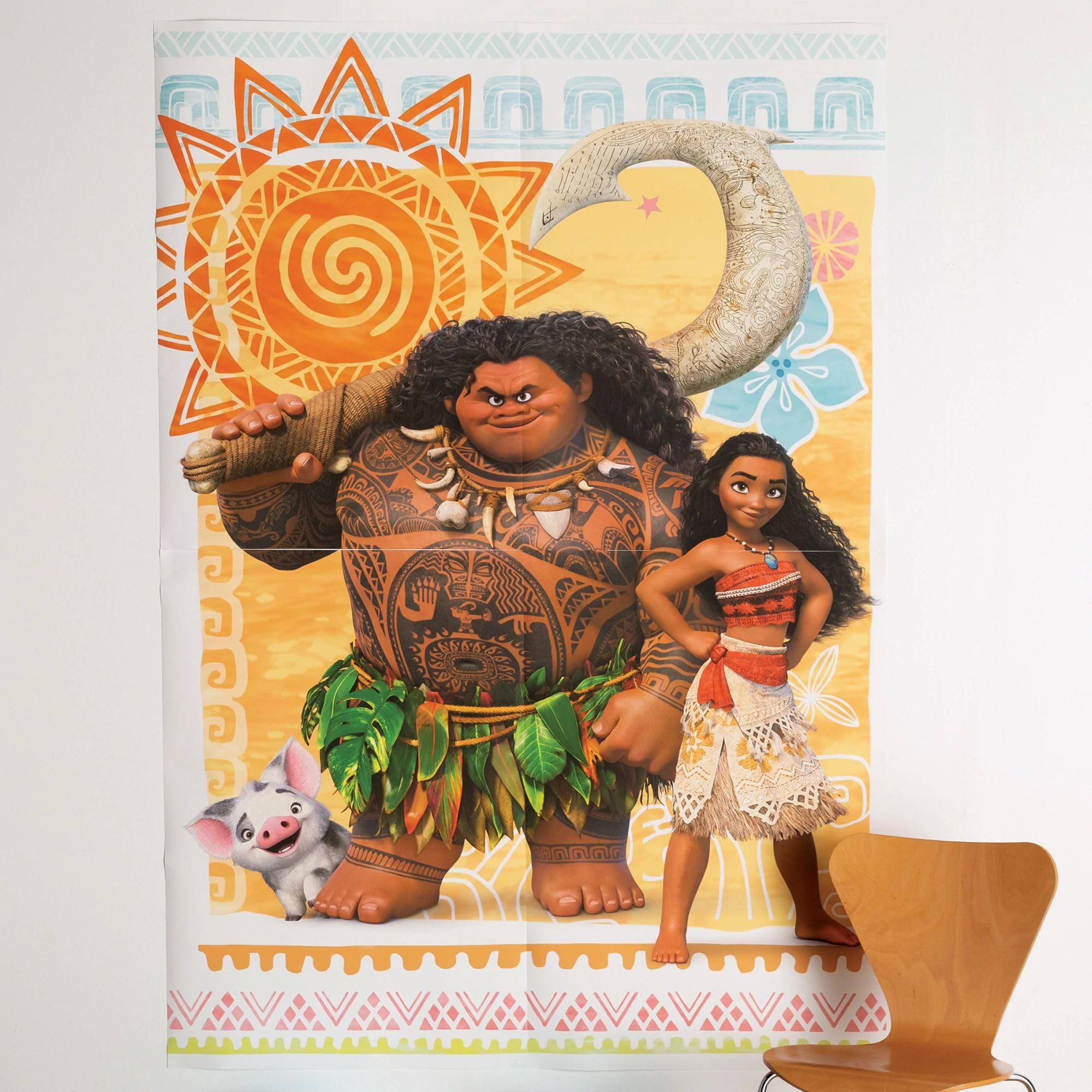 amscan Disney Moana Paper Party Scene Setter - 59" x 65" | Multi-color ...
