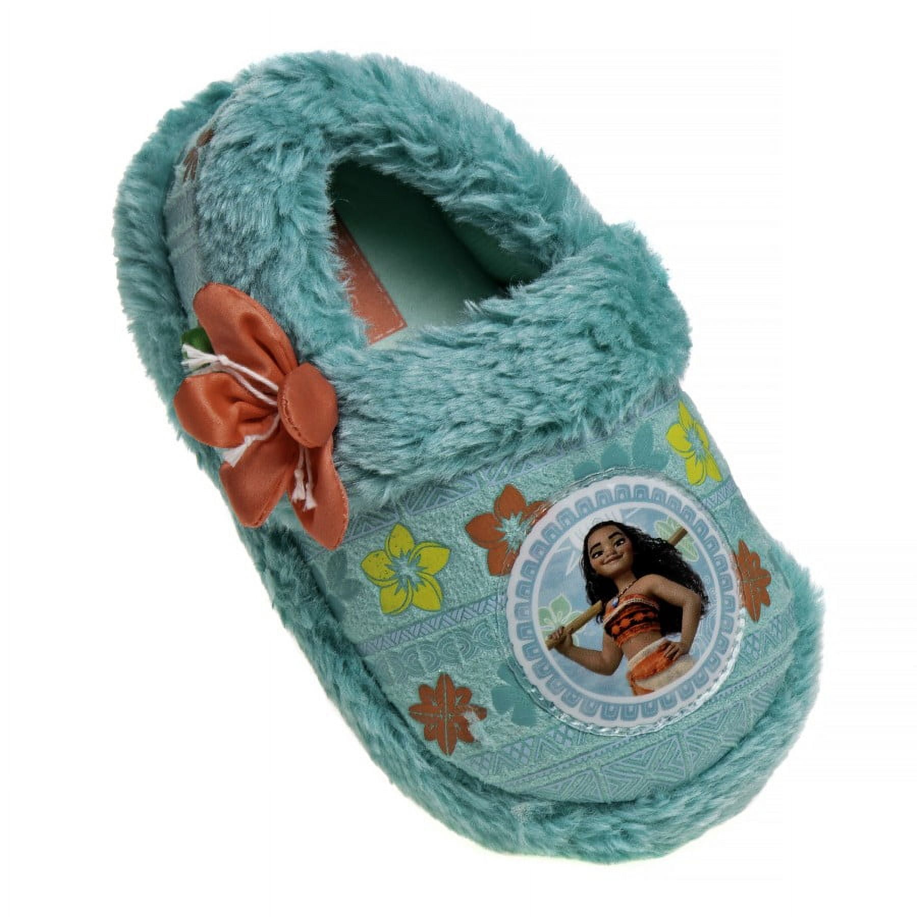 Disney Moana Sea Flower Toddler Girls Dual Sizes Slippers, Aqua, 7-8 ...