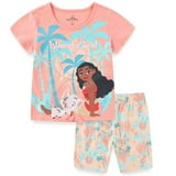 Disney Moana Short Sleeve Shirt and Shorts Set (Girls), 2 Piece Set ...