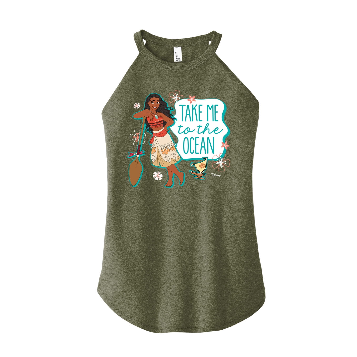 Disney Moana - Take Me To The Ocean - Juniors High Neck Tank Top ...
