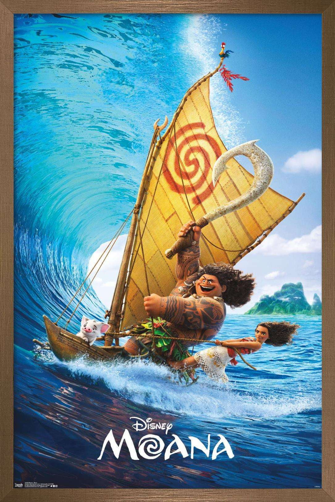Disney Moana - Wave Wall Poster, 22.375" x 34", Framed - Walmart.com