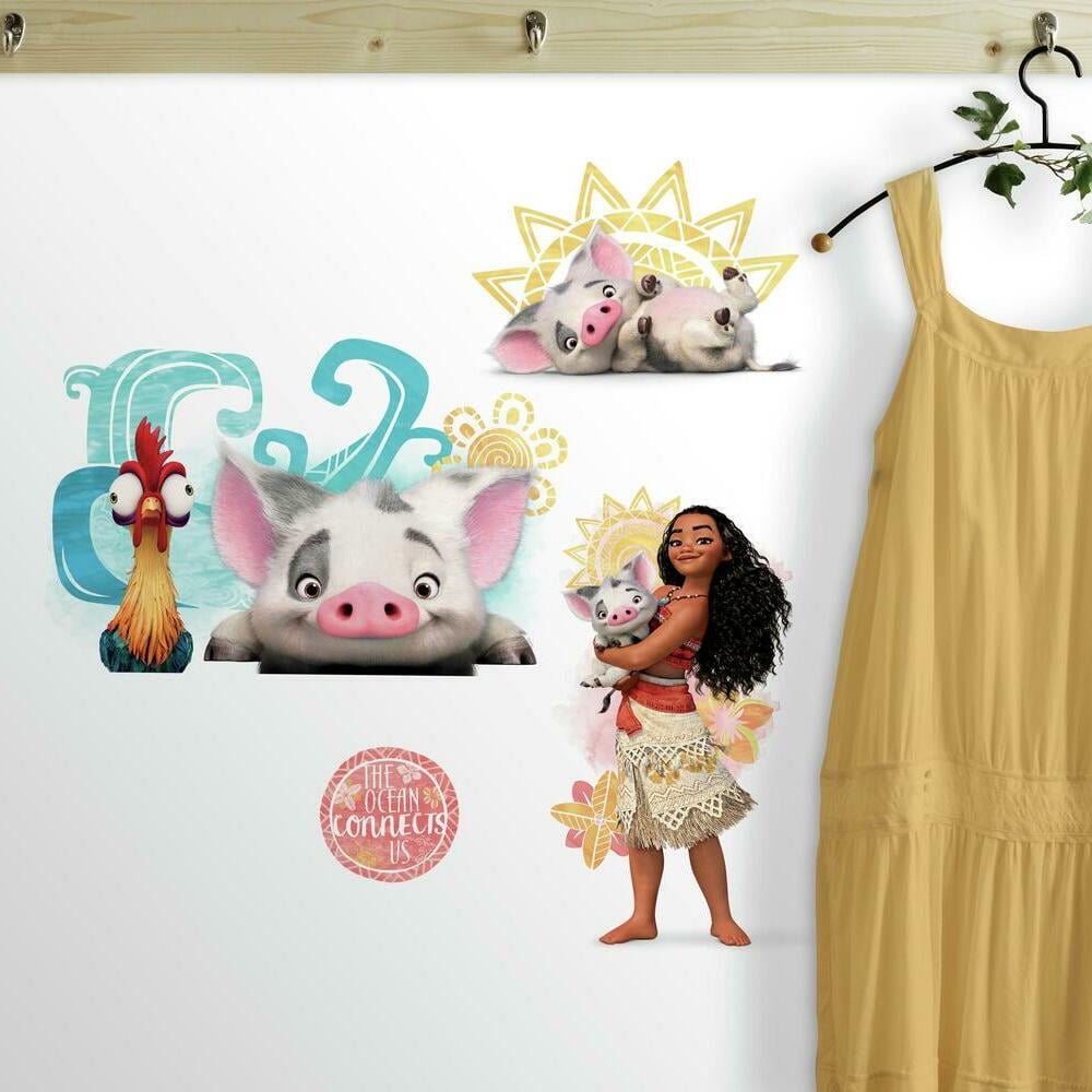 Disney Moana and Friends Peel and Stick Wall Decals - Walmart.com