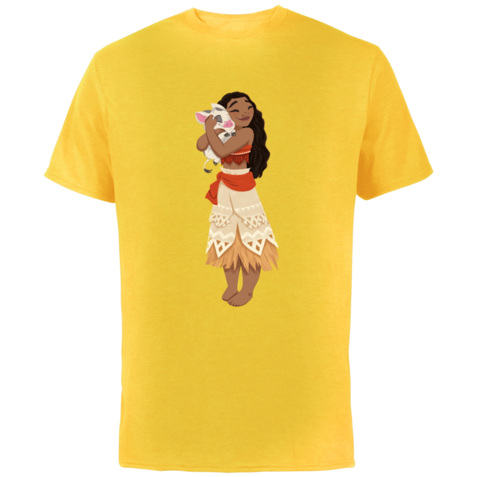 Disney Moana and Pua T-Shirt - Short Sleeve Cotton T-Shirt for Adults - Customized-Yellow ...