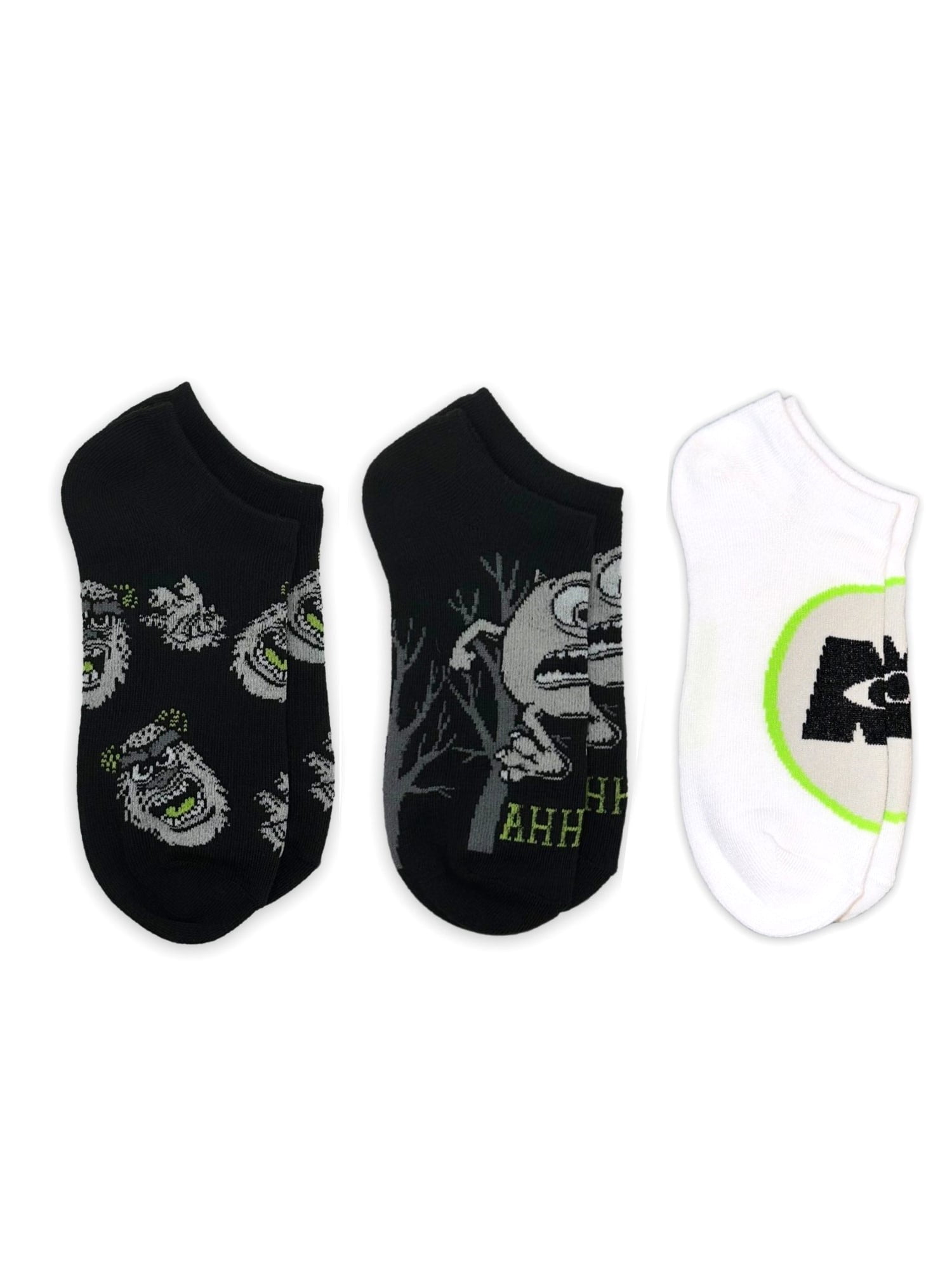 Disney Monster's Inc. Women's Halloween No-Show Socks, 3-Pack, Size 4 ...