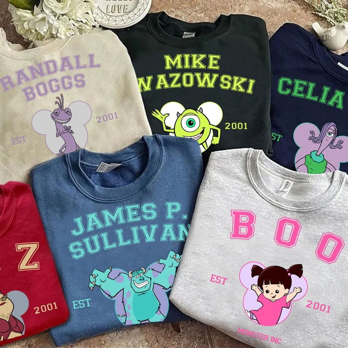 Disney Monsters Inc Est 2001 Mickey Head Portrait T-shirt, Mike, Sully ...