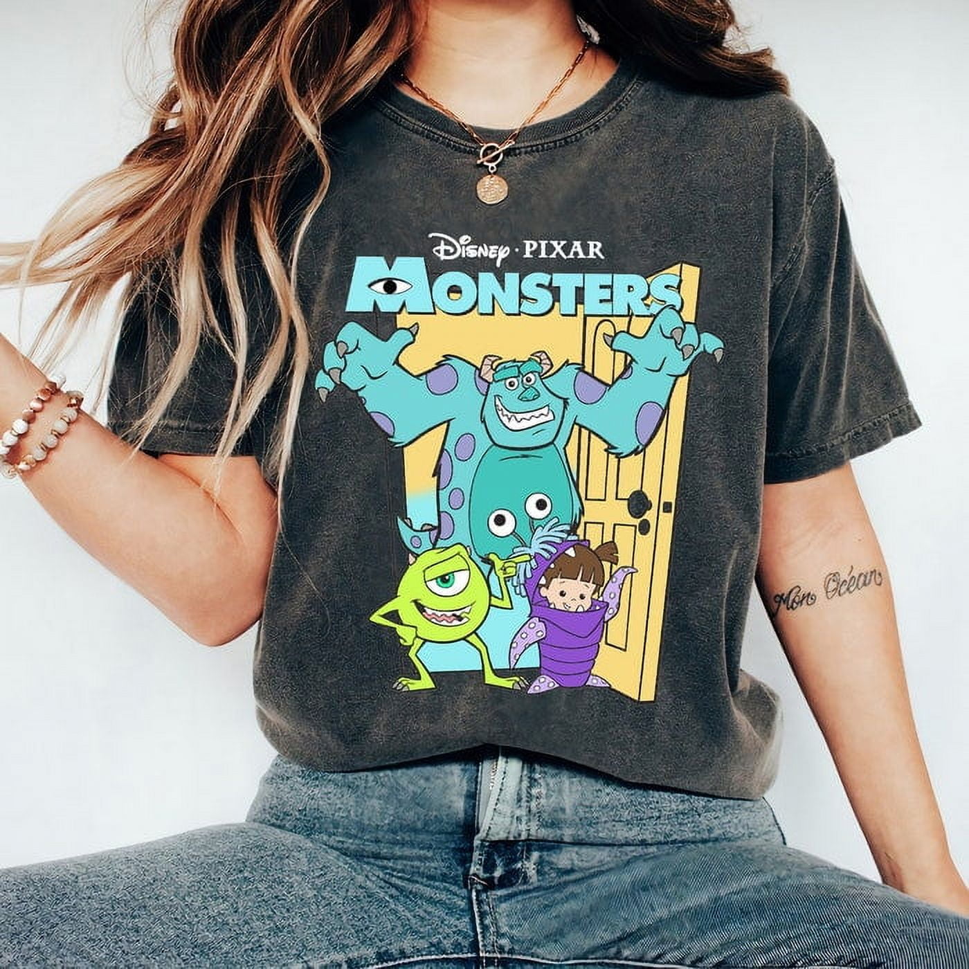 Disney Monsters Inc. Mike Sully Boo Group Poster Shirt, Disney Family ...