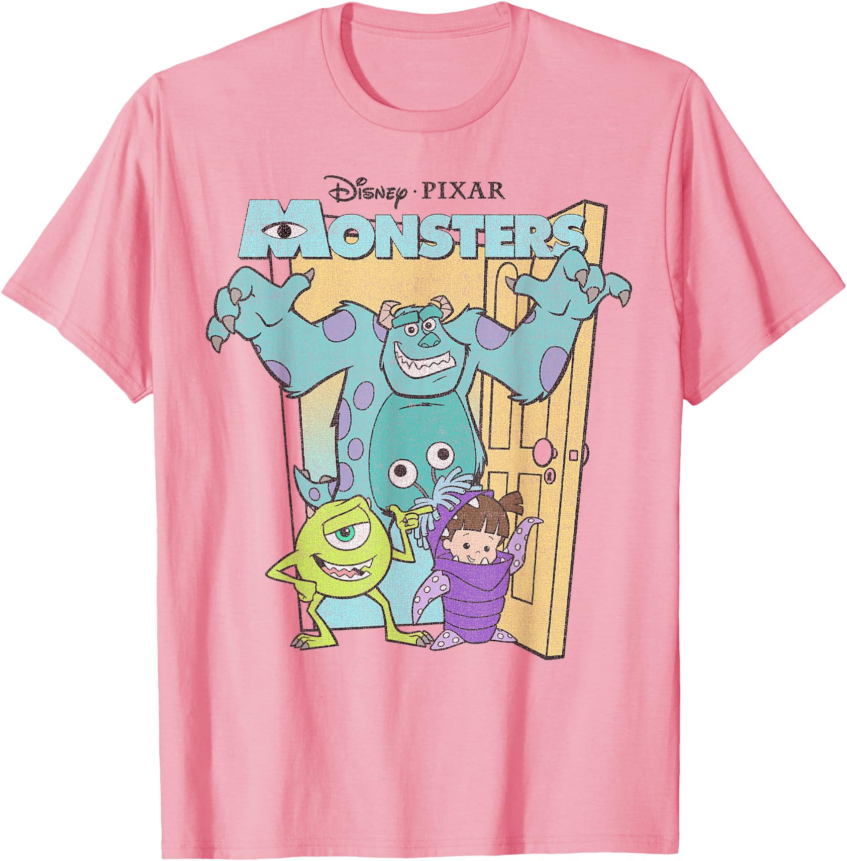Disney Monsters Inc. Mike Sully Boo Group Poster T-Shirt for Men Women ...