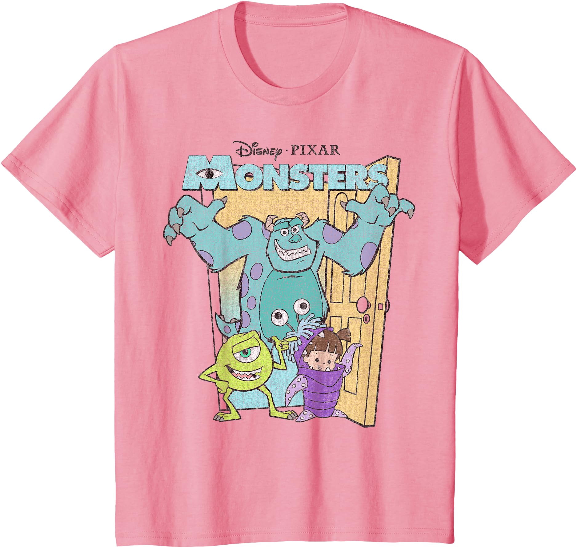 Disney Monsters Inc. Mike Sully Boo Group Poster Youth T-Shirt for Boy ...