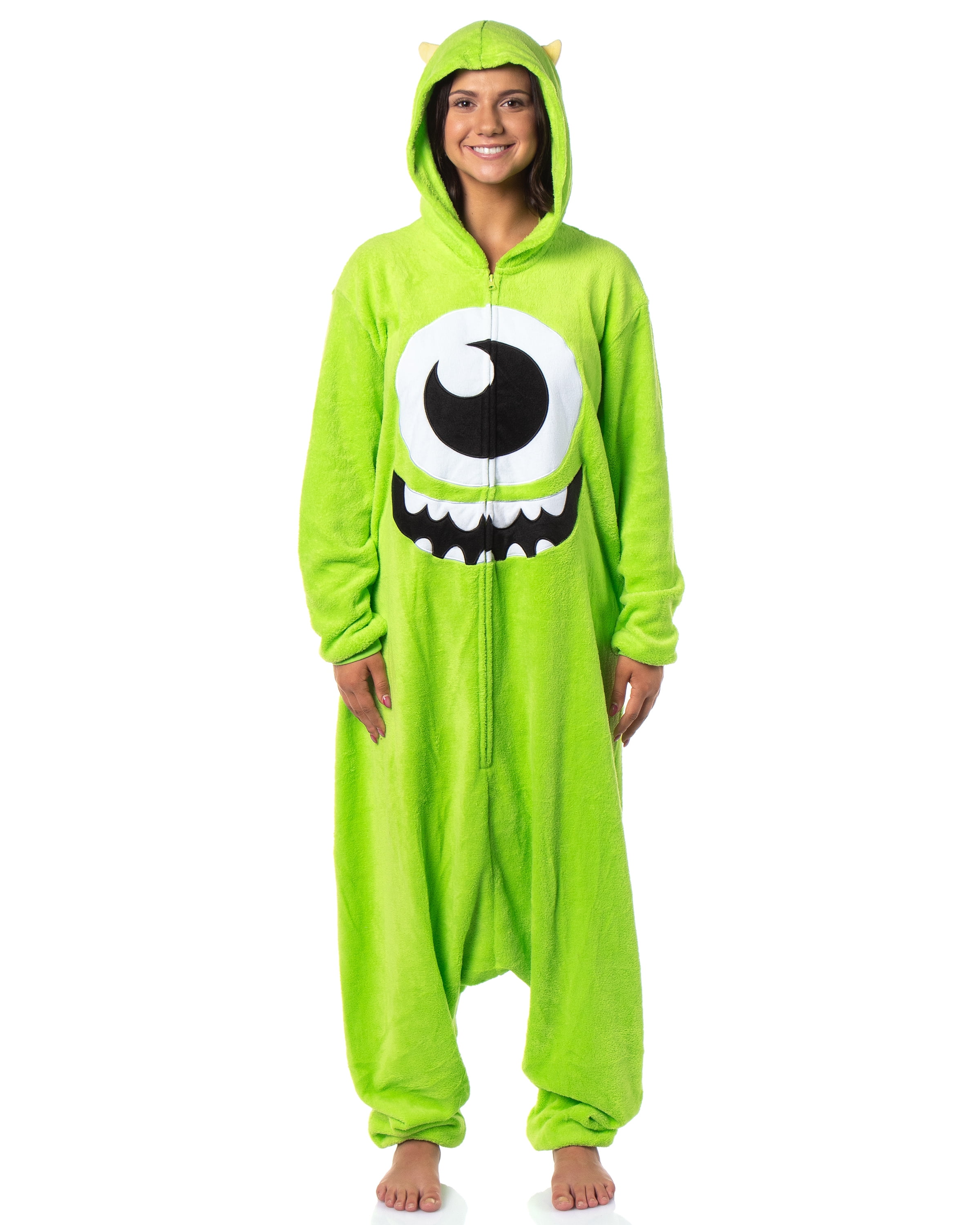Disney Monsters Inc Mike Wazowski Hooded Kigurumi Adult Fleece Zip Up ...