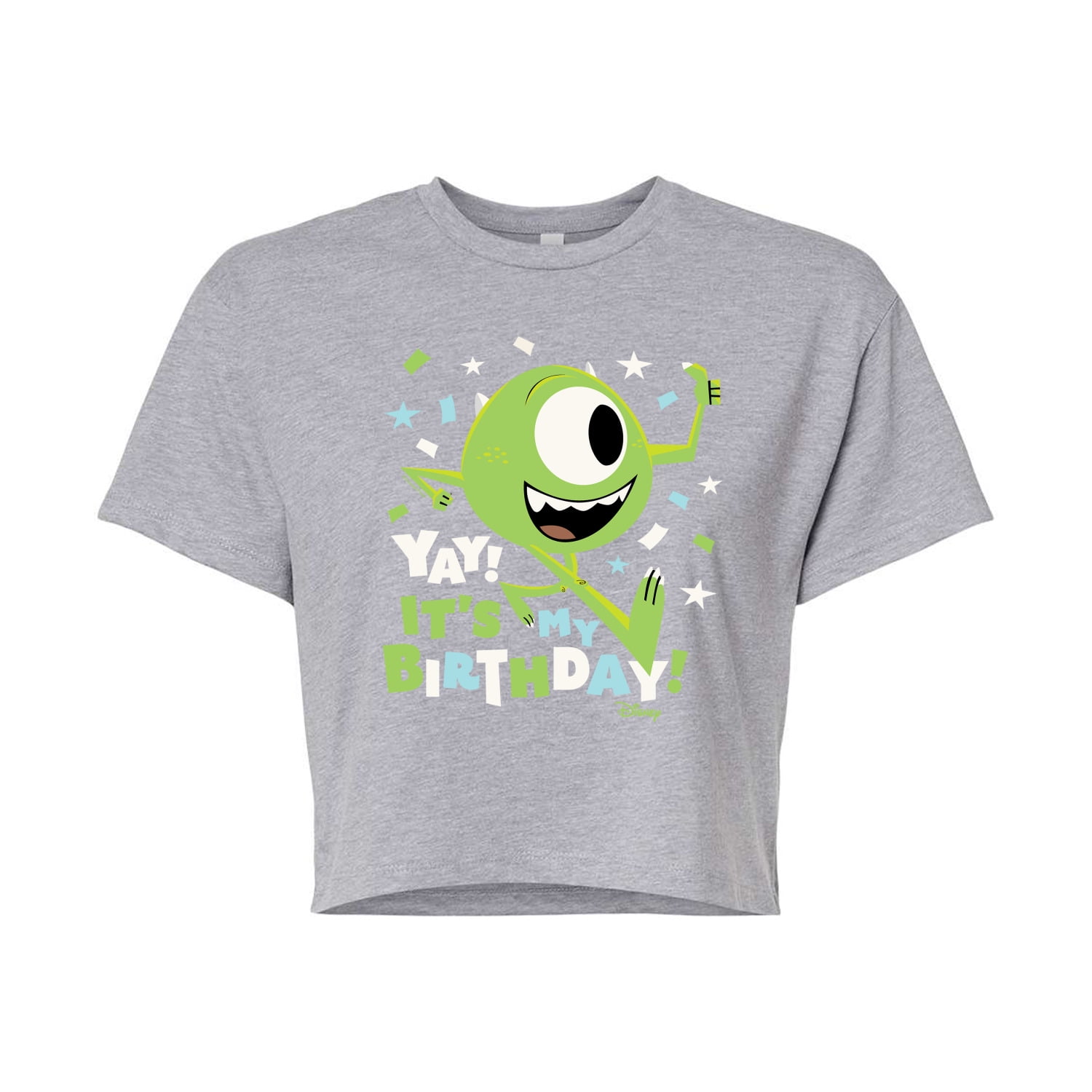 Disney Monsters Inc - Mike Yay It's My Birthday - Juniors Cropped ...