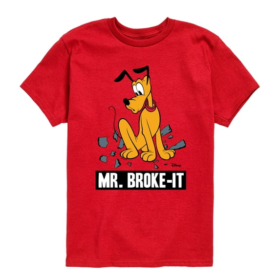Disney - Mr Broke It Pluto - Youth Boys Short Sleeve Graphic T-Shirt ...