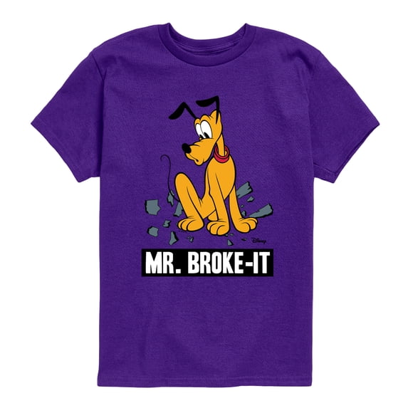Disney - Mr Broke It Pluto - Youth Boys Short Sleeve Graphic T-Shirt ...