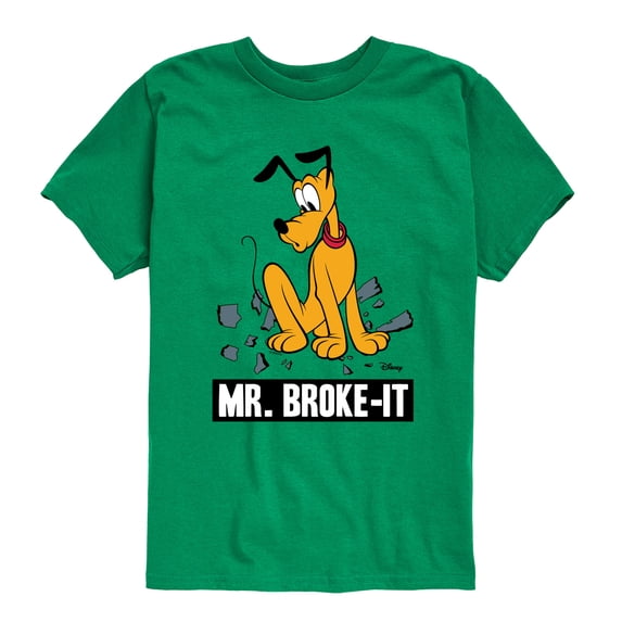 Disney - Mr Broke It Pluto - Youth Boys Short Sleeve Graphic T-Shirt ...