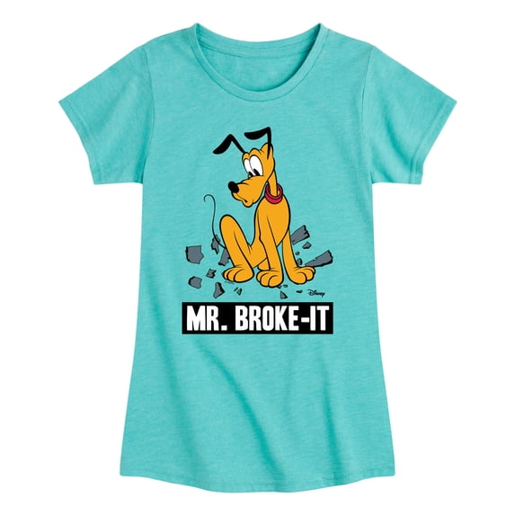 Disney - Mr Broke It Pluto - Youth Girls Fitted Short Sleeve T-Shirt ...