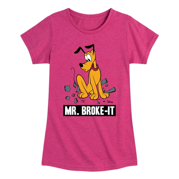 Disney - Mr Broke It Pluto - Youth Girls Fitted Short Sleeve T-Shirt ...