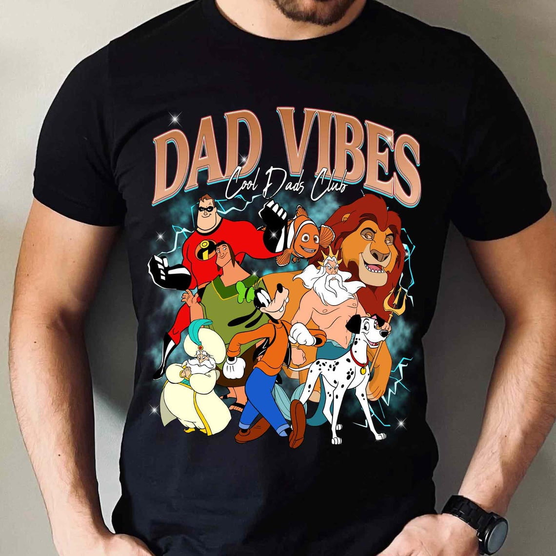 Disney Mufasa Goofy Triton Dad Vibes t-shirt, Retro Cool Dads Club Tee ...