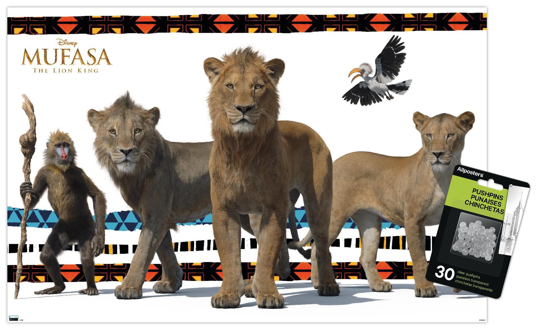 Disney Mufasa: The Lion King - Group Wall Poster with Push Pins, 14.725 ...