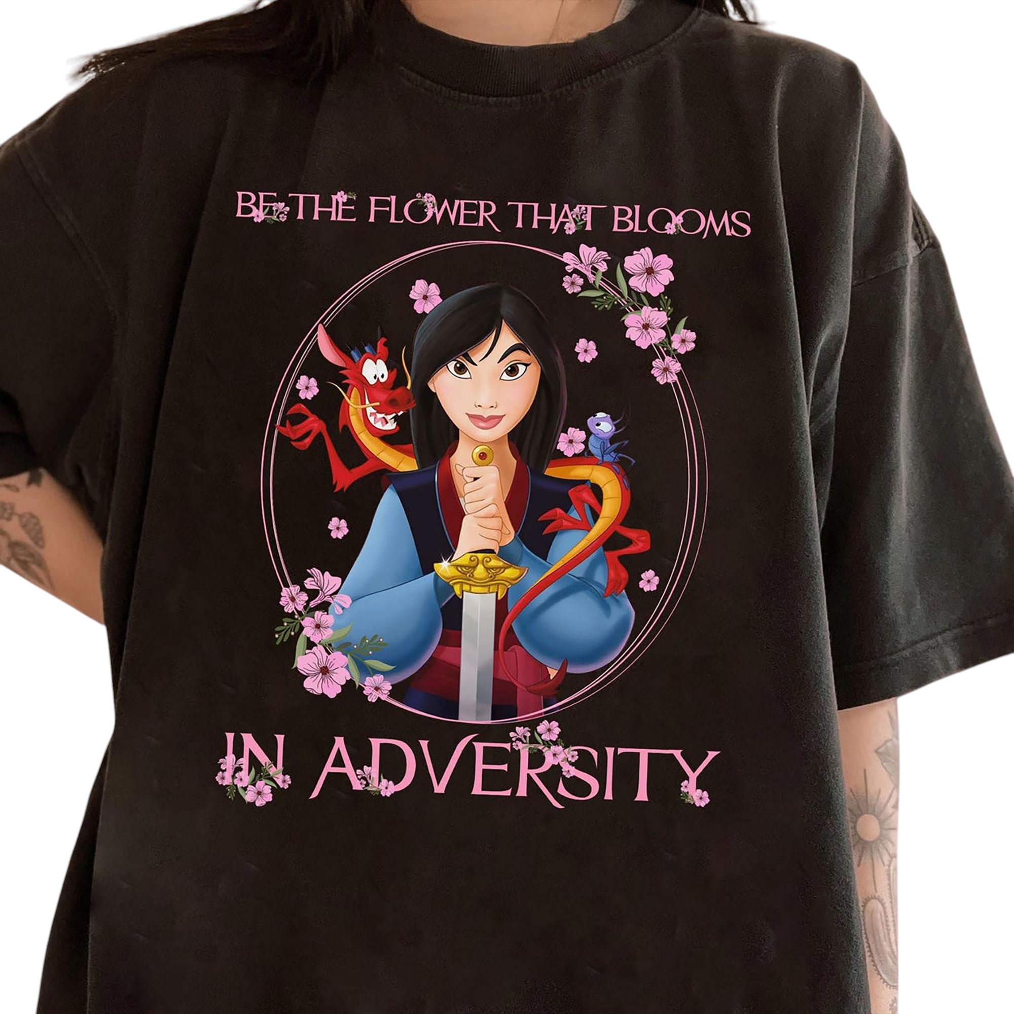 Disney Mulan Be The Flower That Blooms In Adversity Shirt, Floral Mulan ...