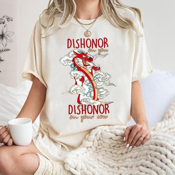 Disney Mulan Dragon Shirt Mushu Dragon Dishonor On Your Cow T-shirt Tee ...