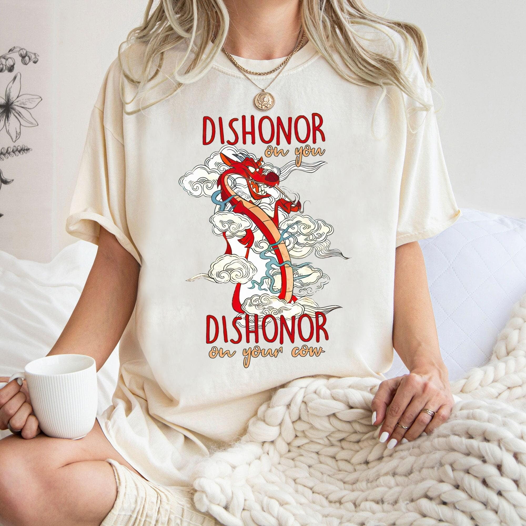 Disney Mulan Dragon Shirt, Mushu Dragon Dishonor On Your Cow T-shirt ...